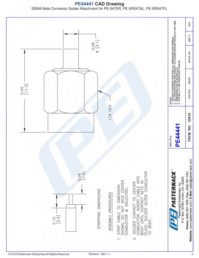 PE44441 datasheet page 3