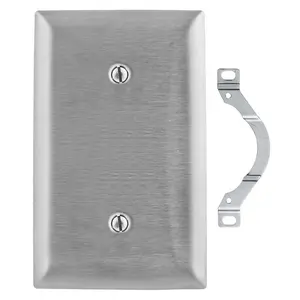 Wallplates and Boxes, Metallic Plates, 1- Gang, Strap Mounted Blank, 430 Stainless Steel for sale