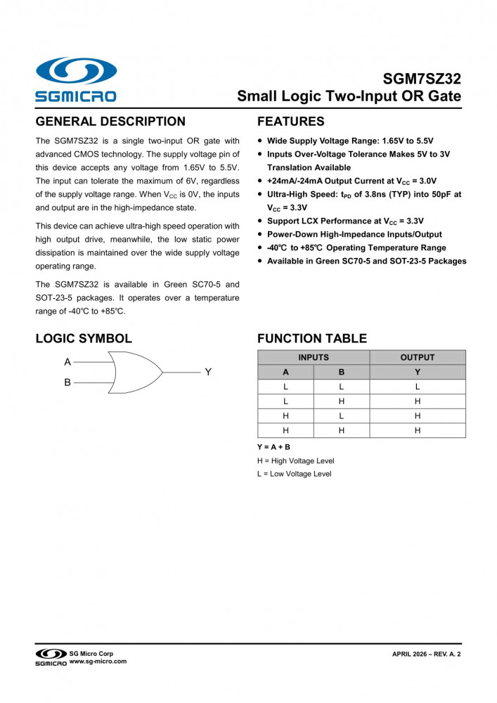 SGM7SZ32 datasheet page 1