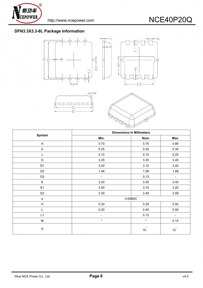 NCE40P20Q datasheet page 6