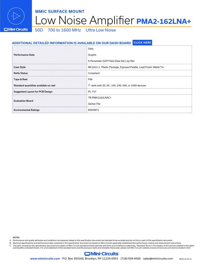 PMA2-162LNA+ document page 10