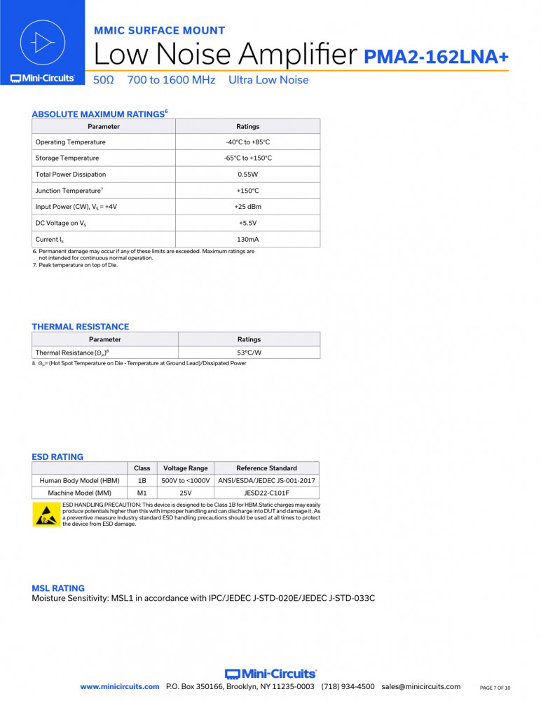 PMA2-162LNA+ document page 7