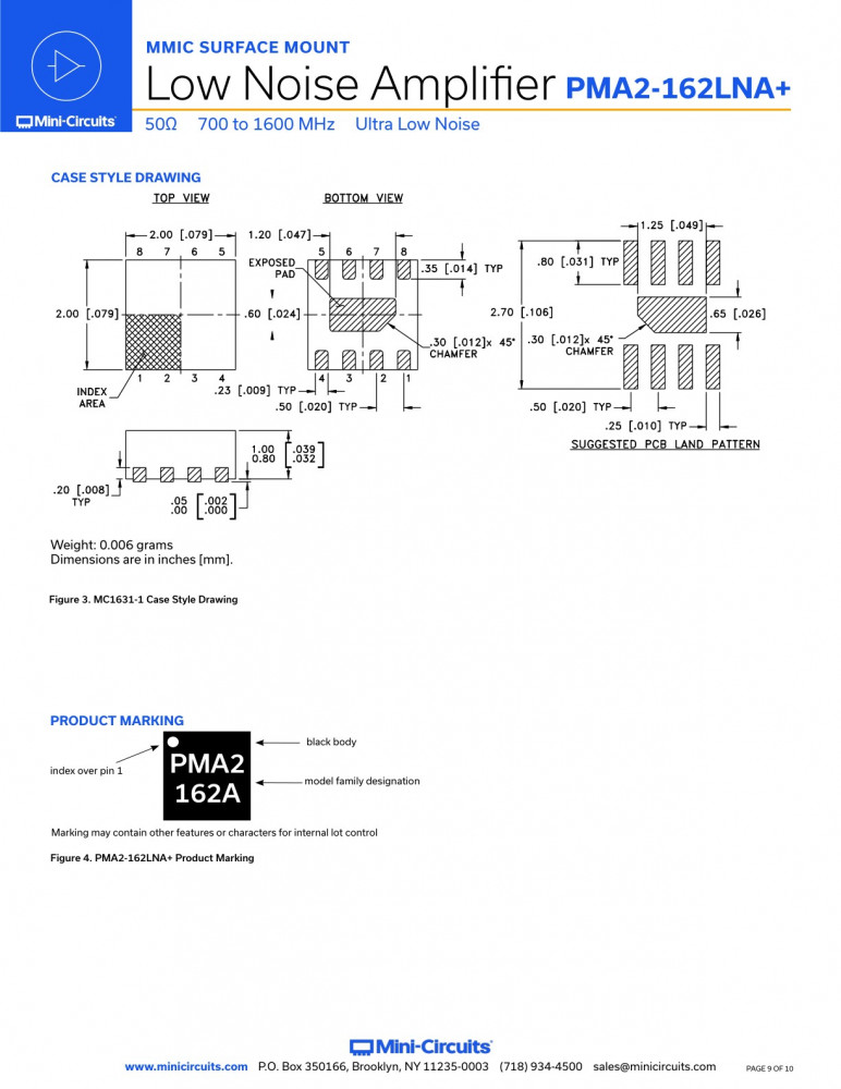 PMA2-162LNA+ document page 9