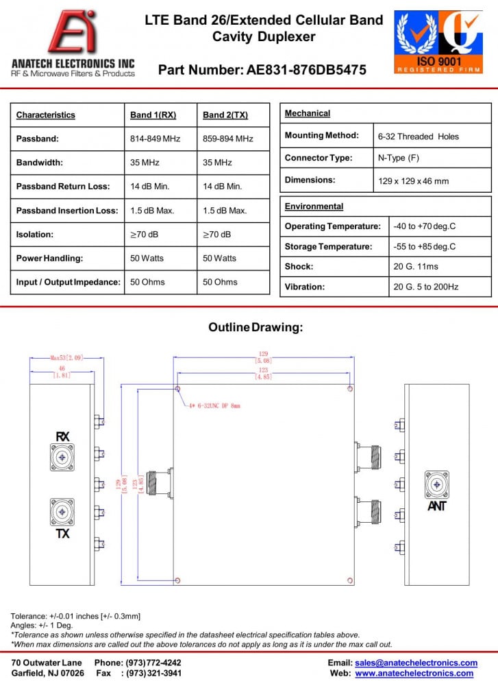 AE831-876DB5475 outline drawing and technical document image