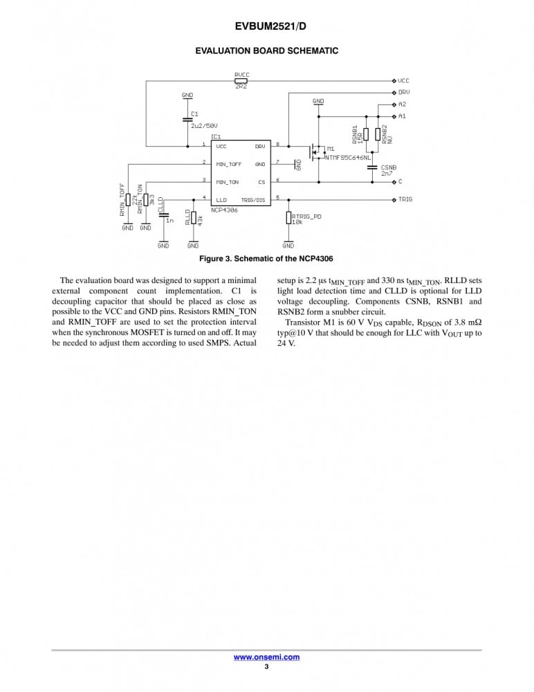 NCP4306 evaluation board manual page 3