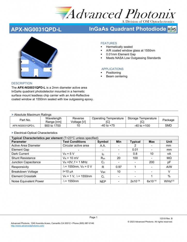 APX-NG0031QPD-L product documentation