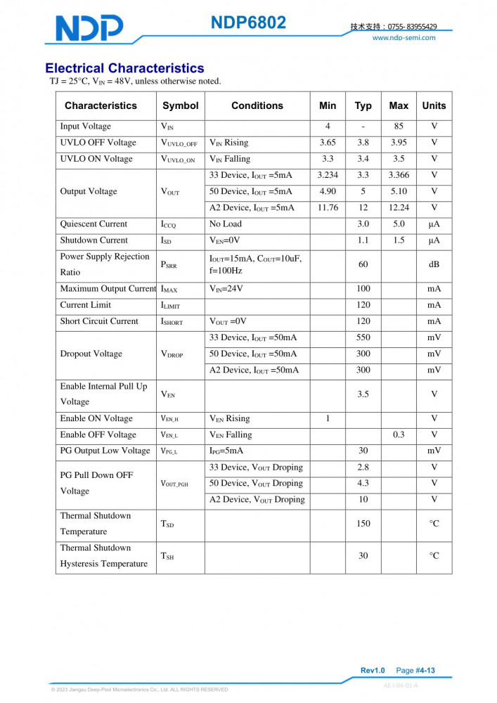 NDP6802SF-33 datasheet page 4