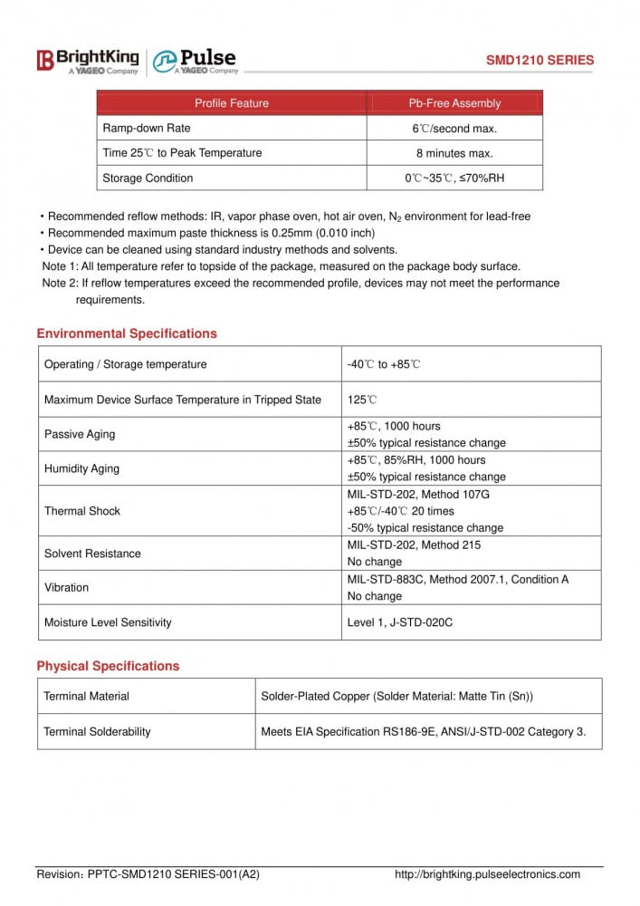 Brightking PTC datasheet page 7