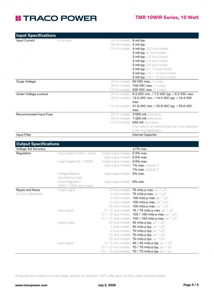 TMR 10WIR technical document page 2