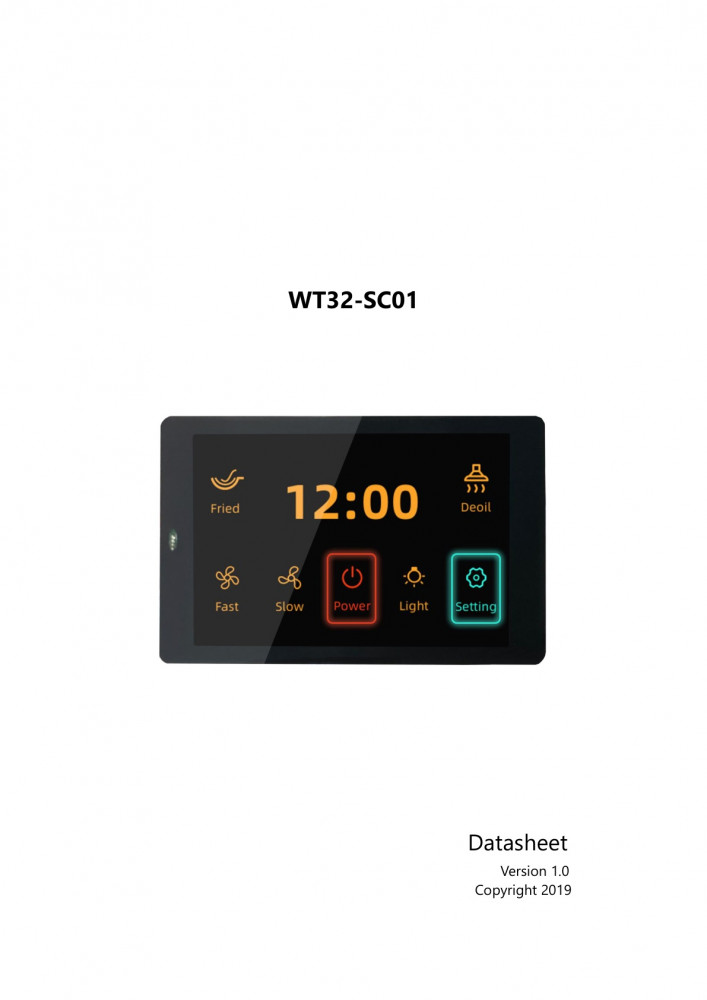 WT32-SC01 datasheet page 1