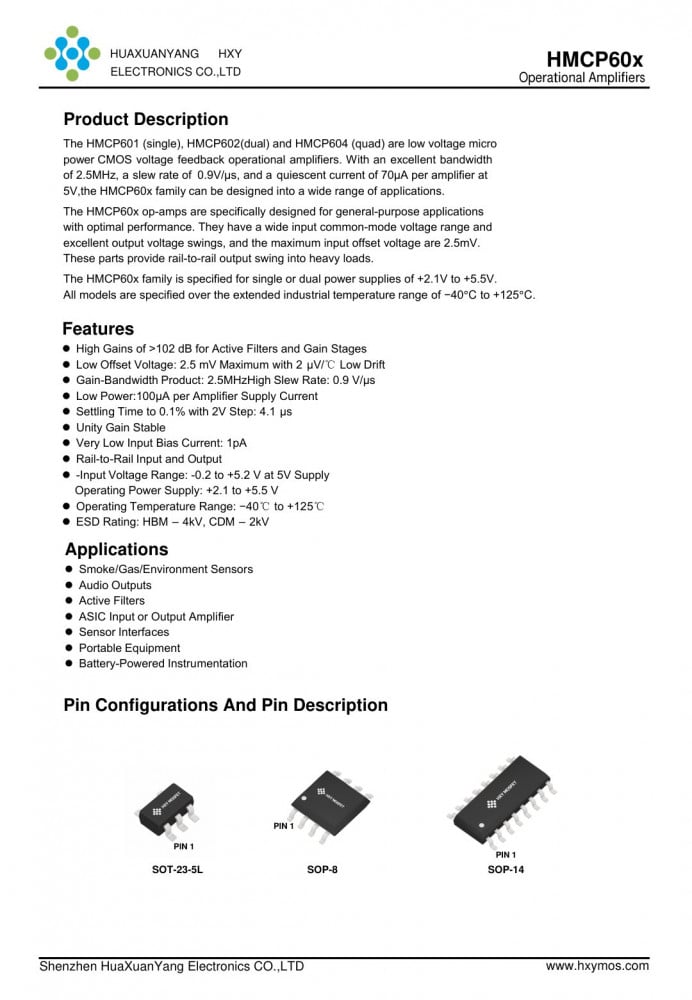HMCP602 datasheet page 1