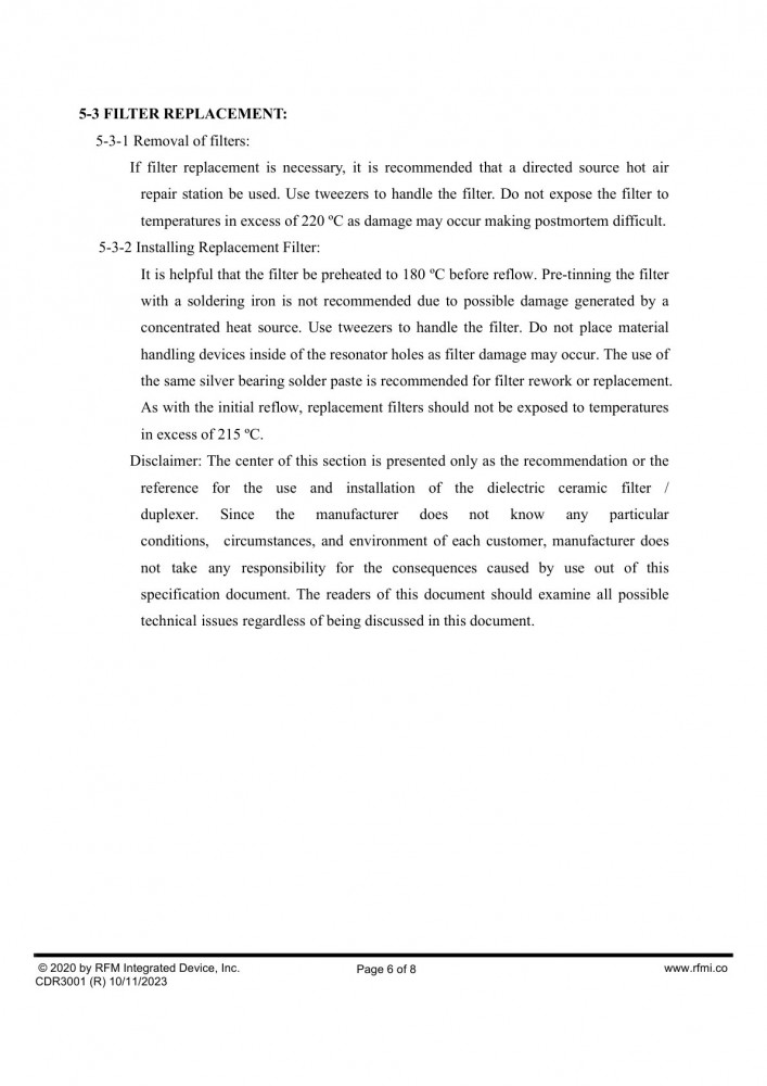 CDR3001 technical document page 6