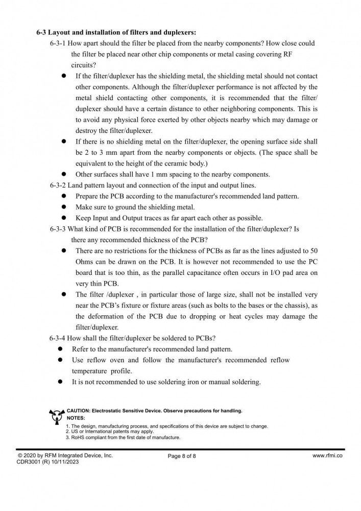CDR3001 technical document page 8
