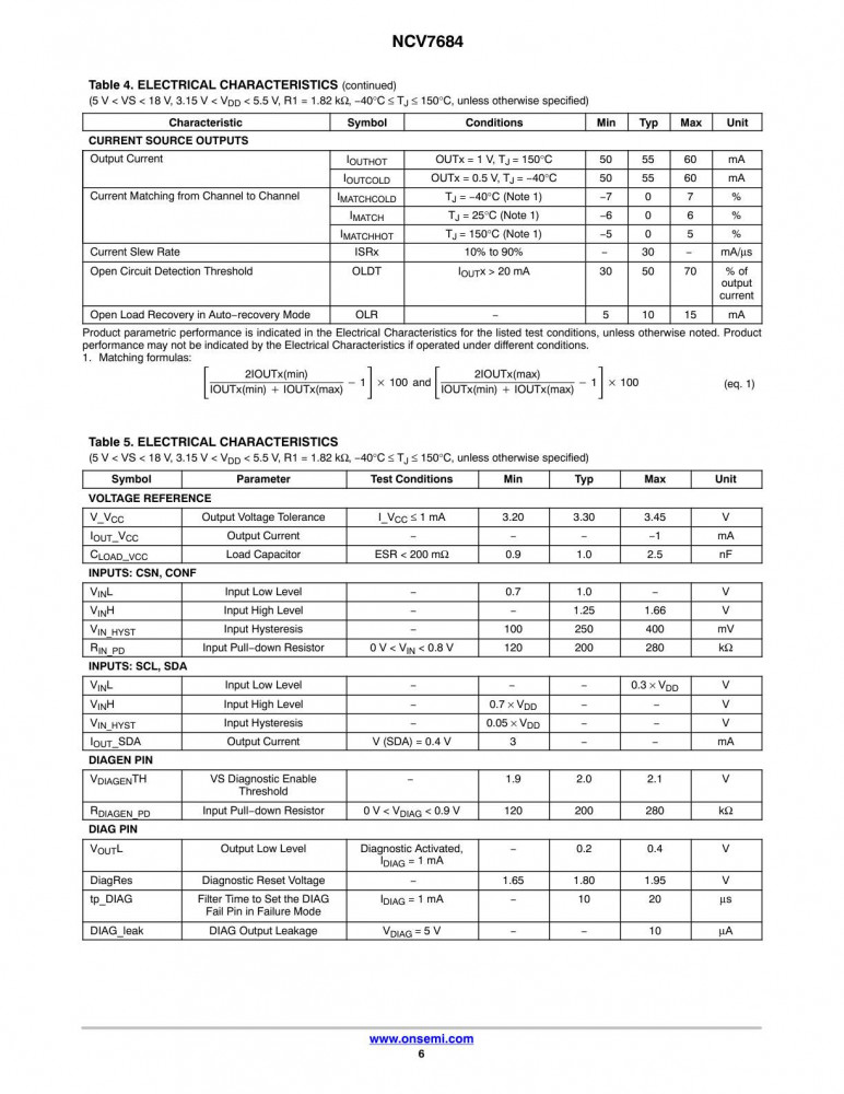 NCV7684 technical document page 6