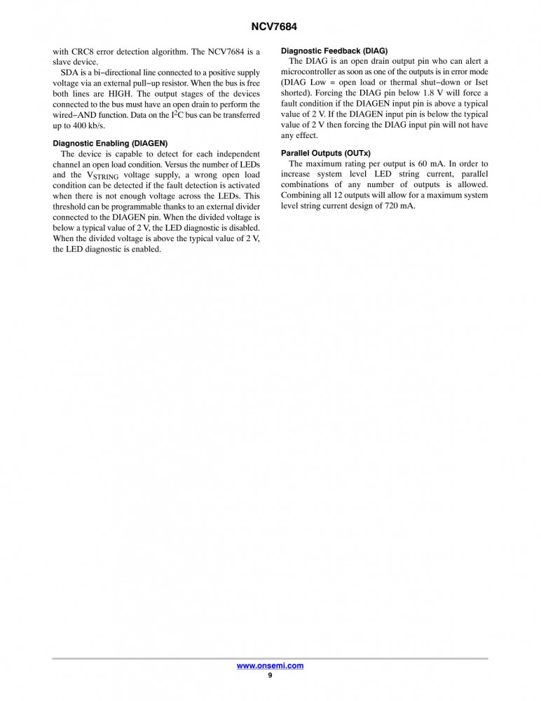 NCV7684 technical document page 9