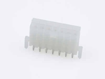 Mini-Fit Jr. Vertical Header, 4.20mm Pitch, Dual Row, 14 Circuits, with Snap-in Plastic Peg PCB Lock, Tin, Natural for sale