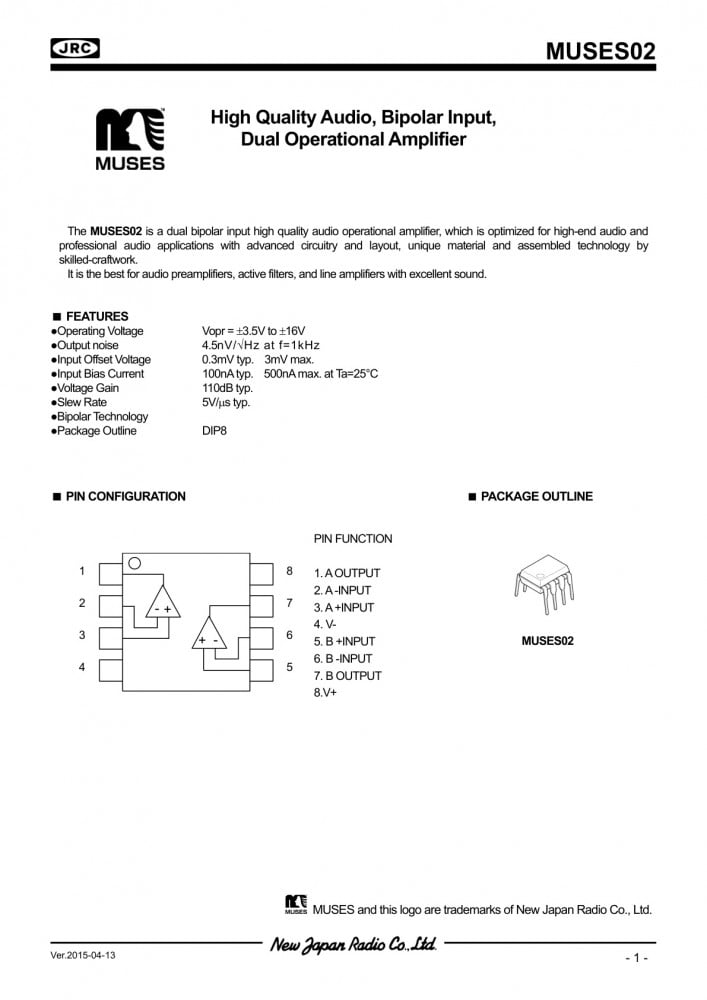 MUSES02 datasheet page 1