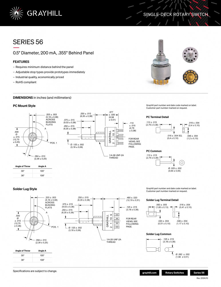 Grayhill Series 56 datasheet page 1