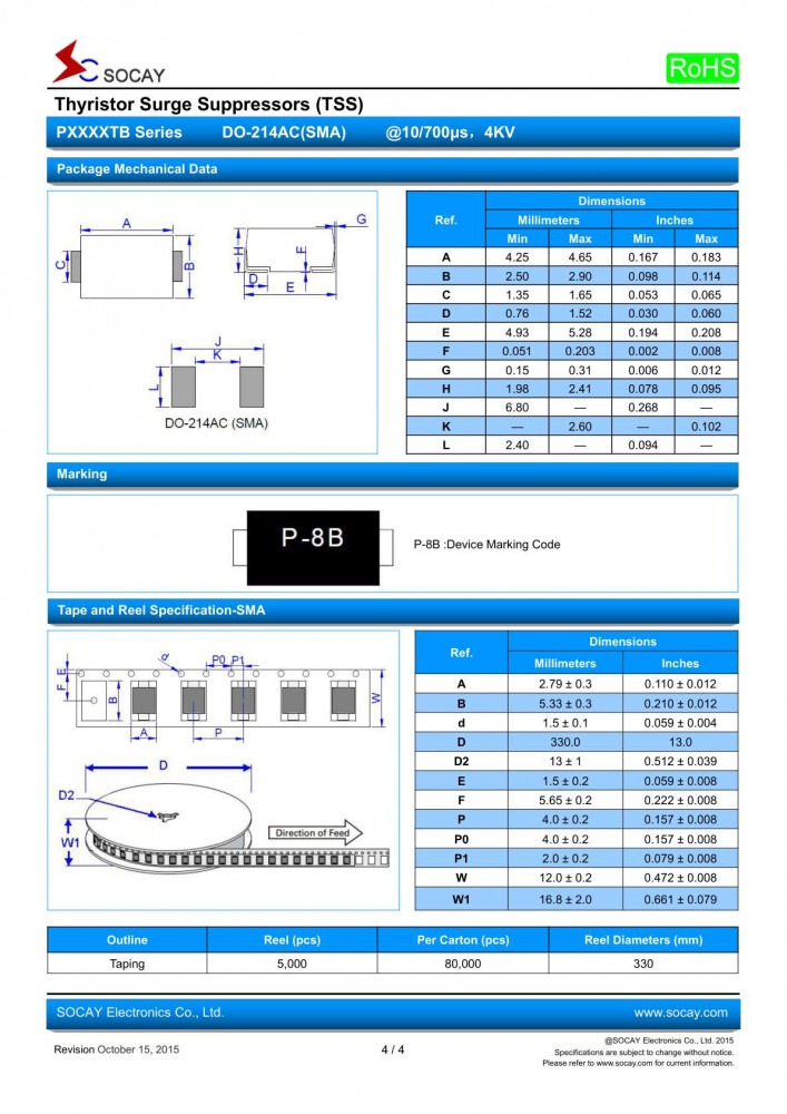 SOCAY PXXXXTB series datasheet page 4