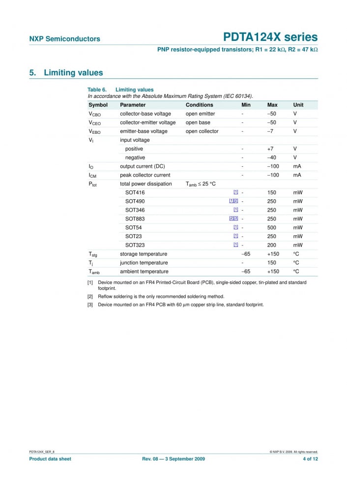 PDTA124XT datasheet page 5