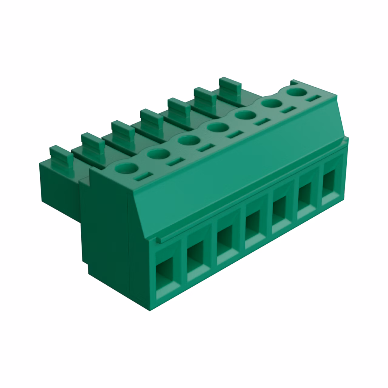 3.81mm Pitch Eurostyle Horizontal Plug, Green Housing, 7 Circuits for sale