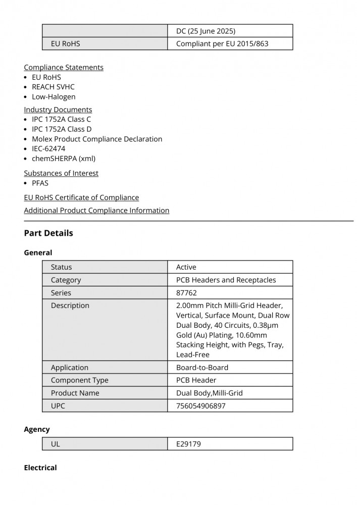 MOLEX 877620005 technical document preview, page 2