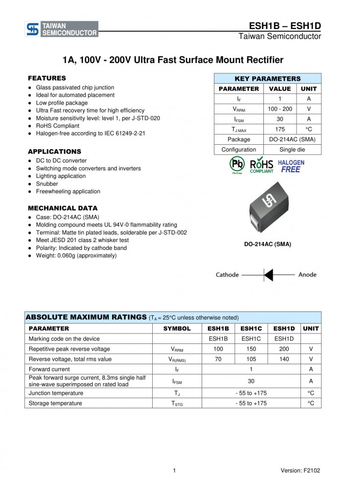 ESH1D datasheet page 1