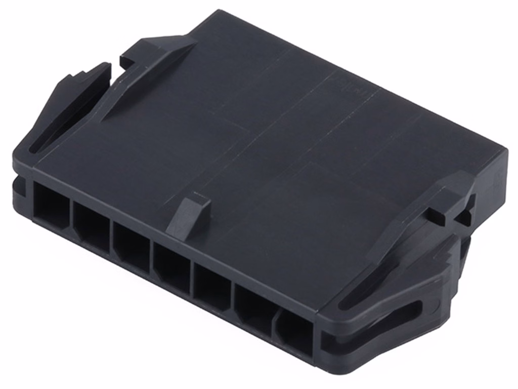 Micro-Fit+ Plug Housing, Single Row, 8 Circuits, UL 94V-0, Free Hanging, Glow-Wire Capable, Black