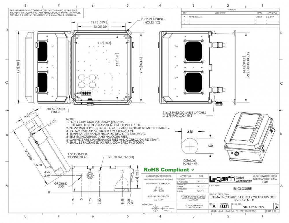 L-com NB141207-50V technical document page