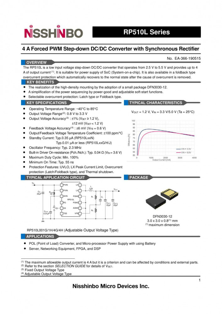 RP510L datasheet page 1