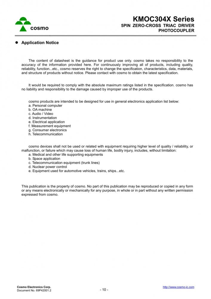 KMOC3043 datasheet page 10