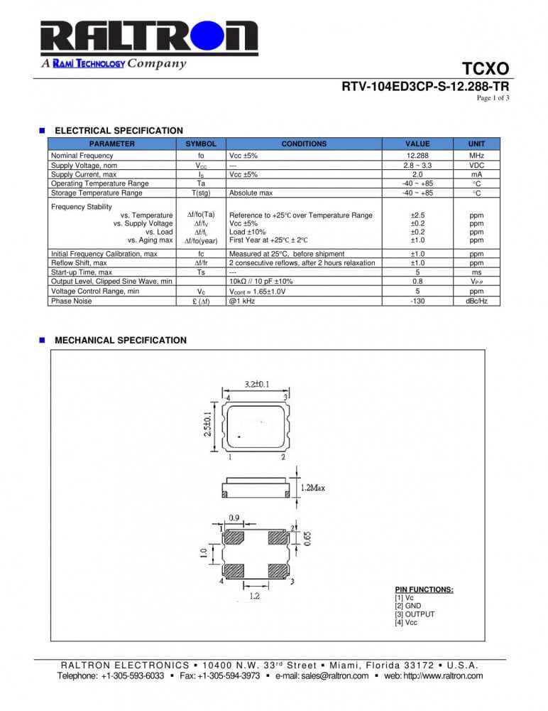 RTV-104ED3CP-S-12.288-TR datasheet page 1