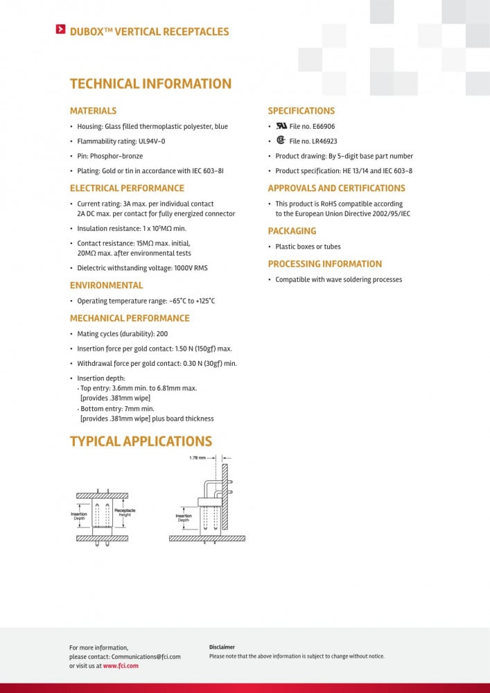 Amphenol Dubox documentation page 5