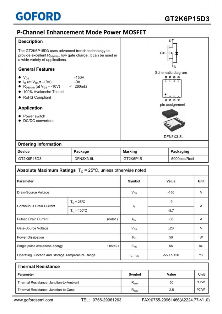 GT2K6P15D3 datasheet page 1