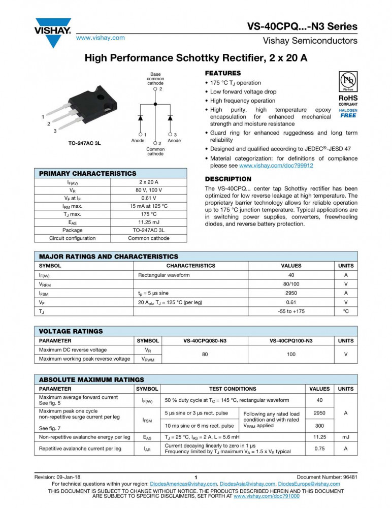 VS-40CPQ datasheet page 1