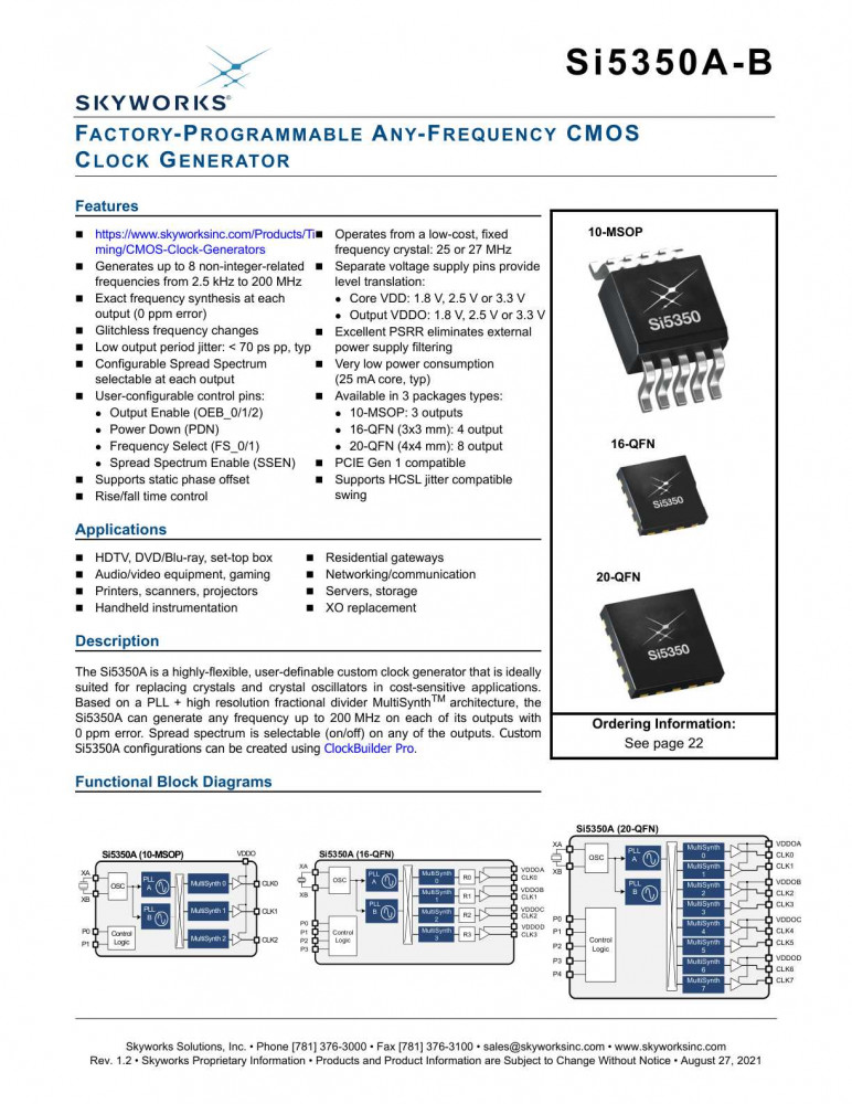 SI5350A datasheet page 1
