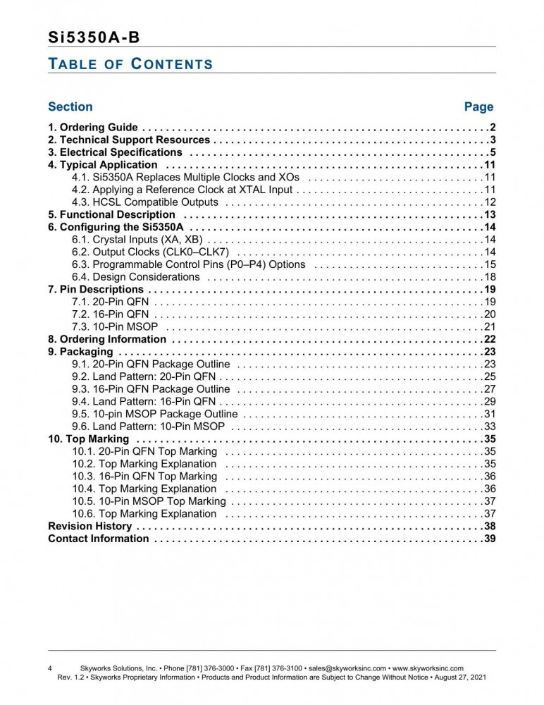 SI5350A datasheet page 4