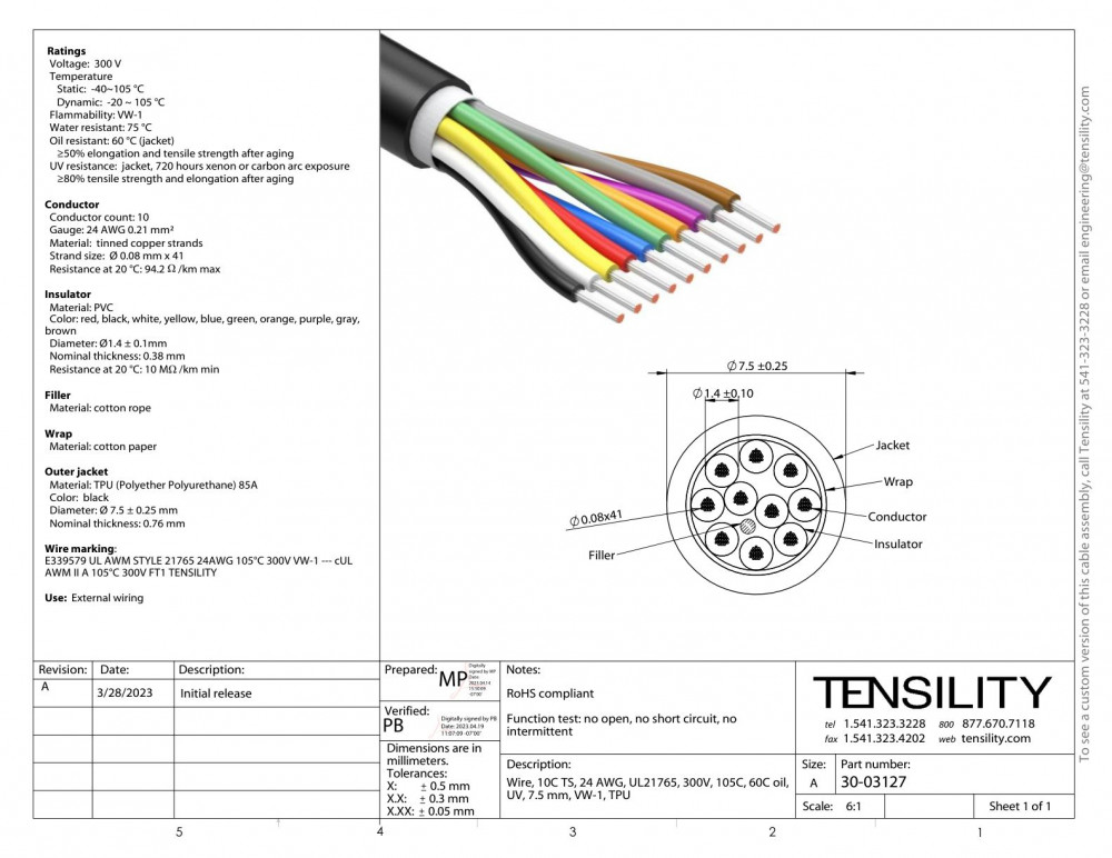 Tensility 30-03127 product drawing preview