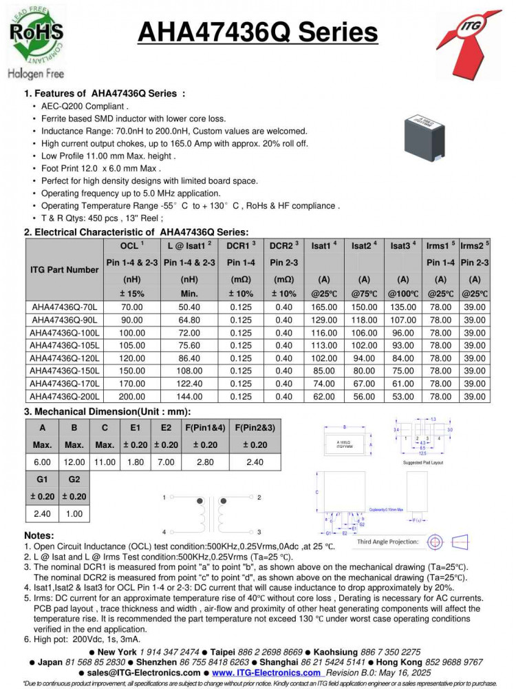 AHA47436Q technical document, page 1