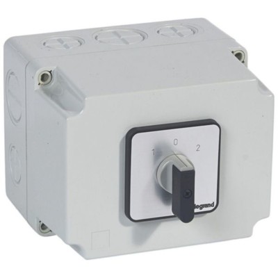 Cam switch - Changeover switch with off PR 63 - 3P 63A 690V cam selector - IP55 surface mounted enclosure 135x170mm - 3 positions for sale