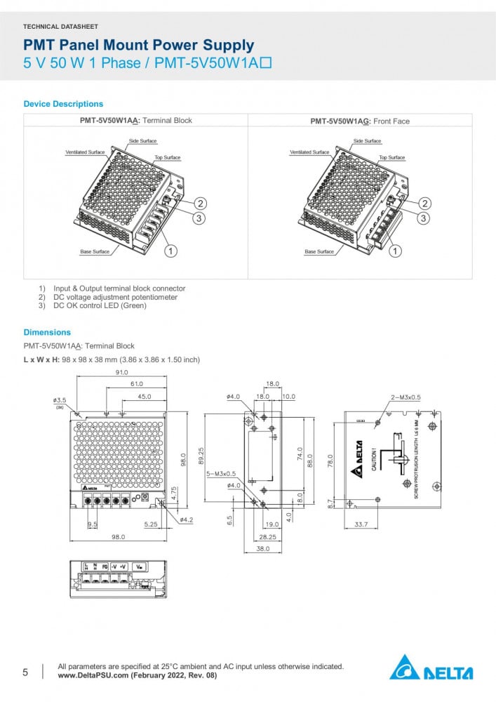 PMT-5V50W1AA datasheet page 5