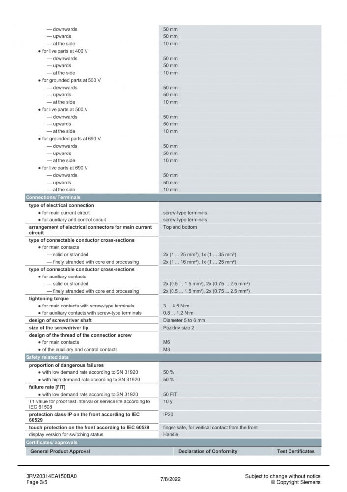 SIEMENS 3RV20314EA150BA0 technical document page 3