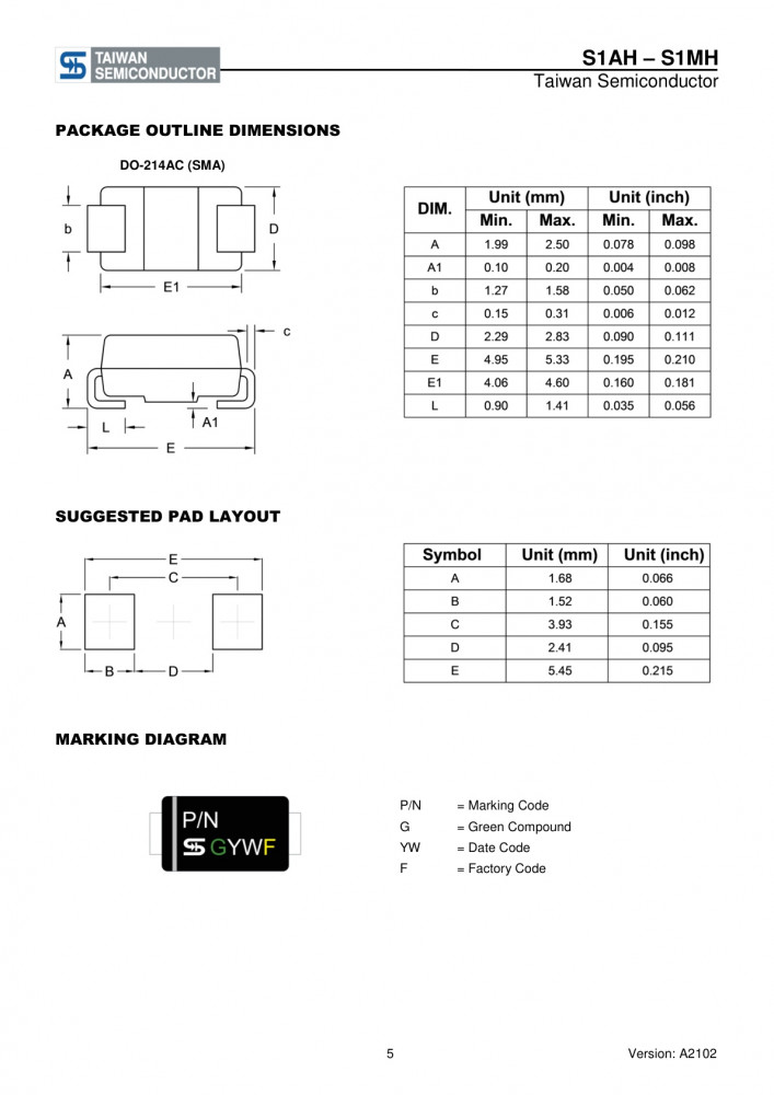 Taiwan Semiconductor S1GH datasheet page 5