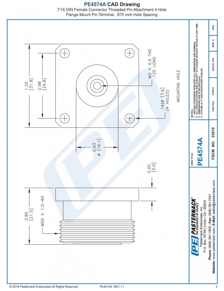 PE4574A technical document page 3