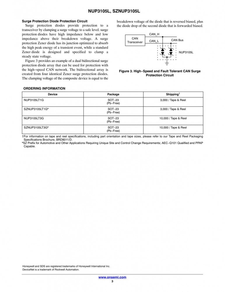 SZNUP3105LT1G datasheet page 3