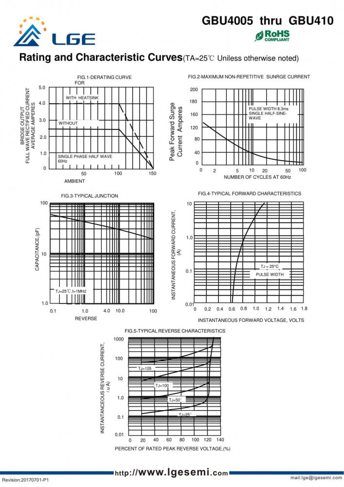 LGE GBU406 bridge rectifier datasheet page 2