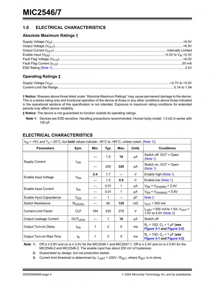 MIC2546 datasheet preview, page 4