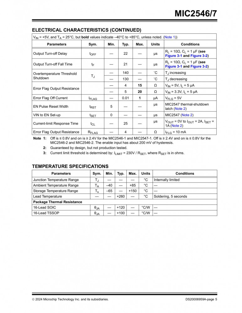 MIC2546 datasheet preview, page 5