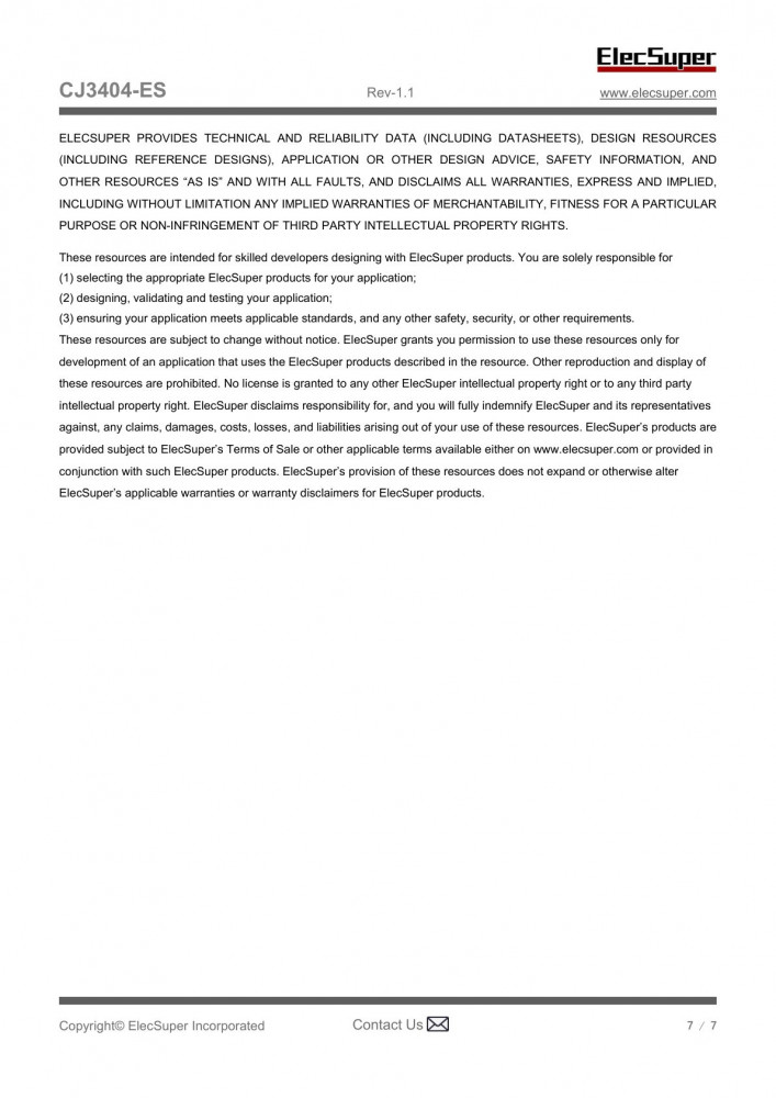 CJ3404-ES datasheet page 7