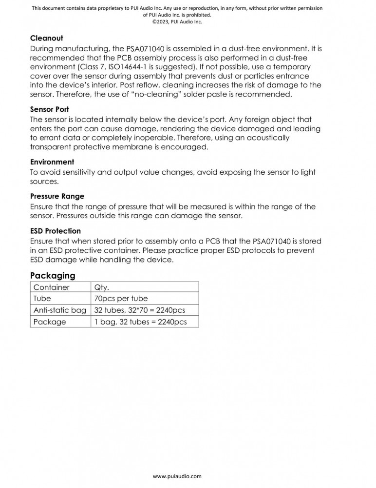 PSA071040 datasheet page 7